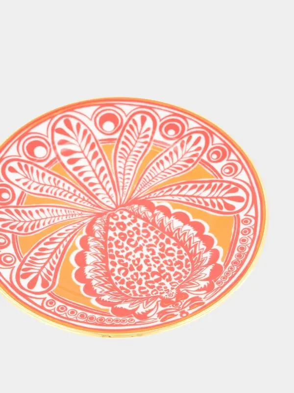La DoubleJ Set Of 2 Pineapple Dessert Plates - Red