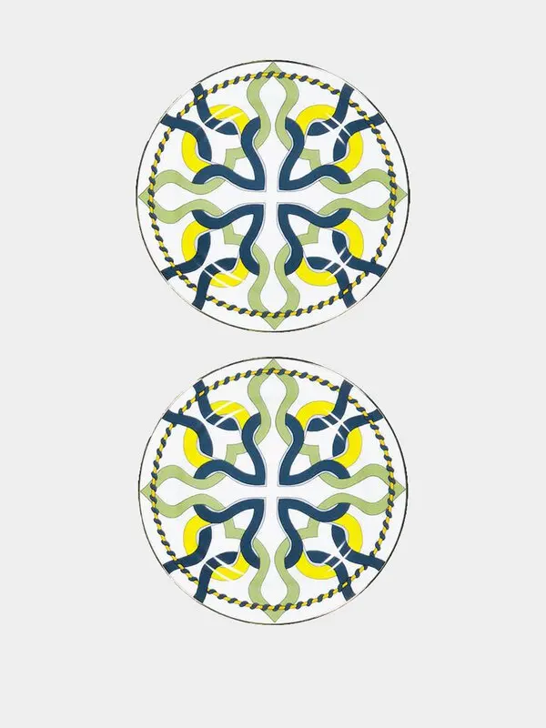 La DoubleJ Mosaica Dessert Plates Set Of 2 - Multicolour