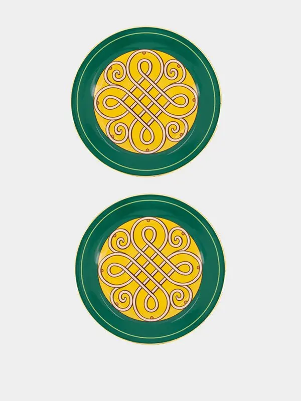 La DoubleJ Set Of 2 Cortile Dessert Plates - Yellow