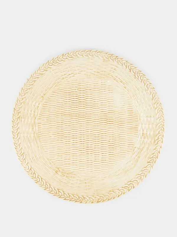 PAULA LIVING Birre Handpainted Ceramic Charger - Beige