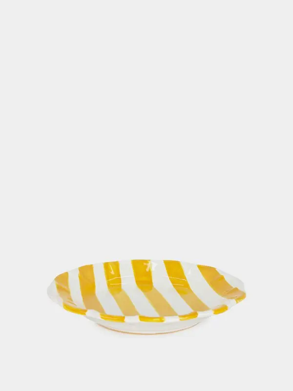 POPOLO Ocher Stripe Dessert Plate
