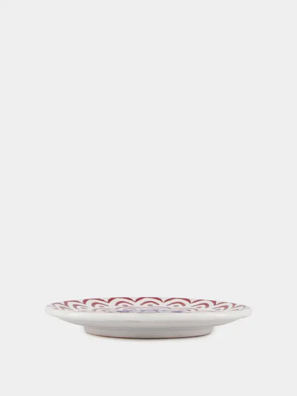 LES-OTTOMANS Sicily Hand-painted Dessert Plate - Red