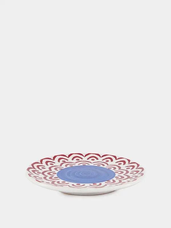 LES-OTTOMANS Sicily Hand-painted Dessert Plate - Red