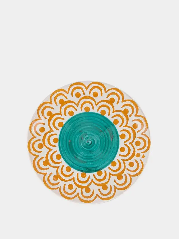 LES-OTTOMANS Sicilian Sunburst Dessert Plate - White