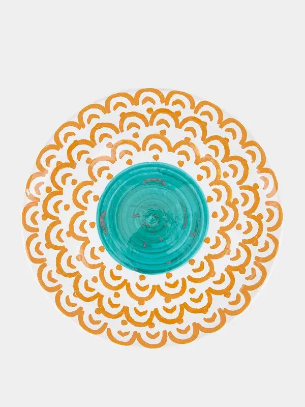 LES-OTTOMANS Sicily Handpainted Dinner Plate - Orange
