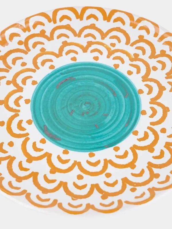 LES-OTTOMANS Sicily Handpainted Dinner Plate - Orange
