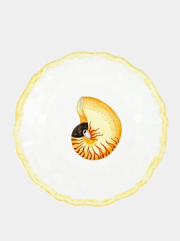 LES-OTTOMANS La Menagerie D'ete Shell Dinner Plate - Yellow