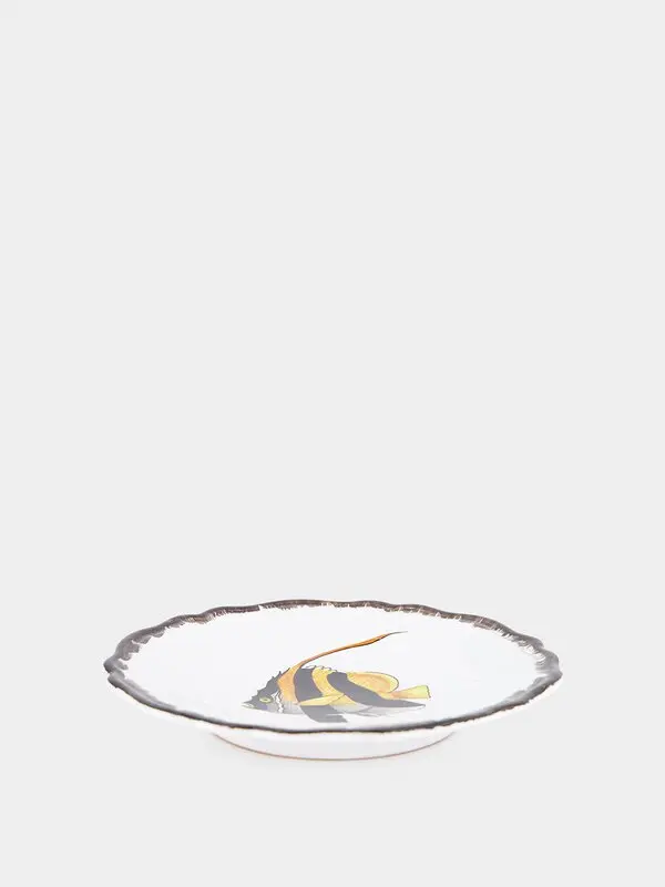 LES-OTTOMANS La Ménagerie D'été Fish Dessert Plate - Multicolour