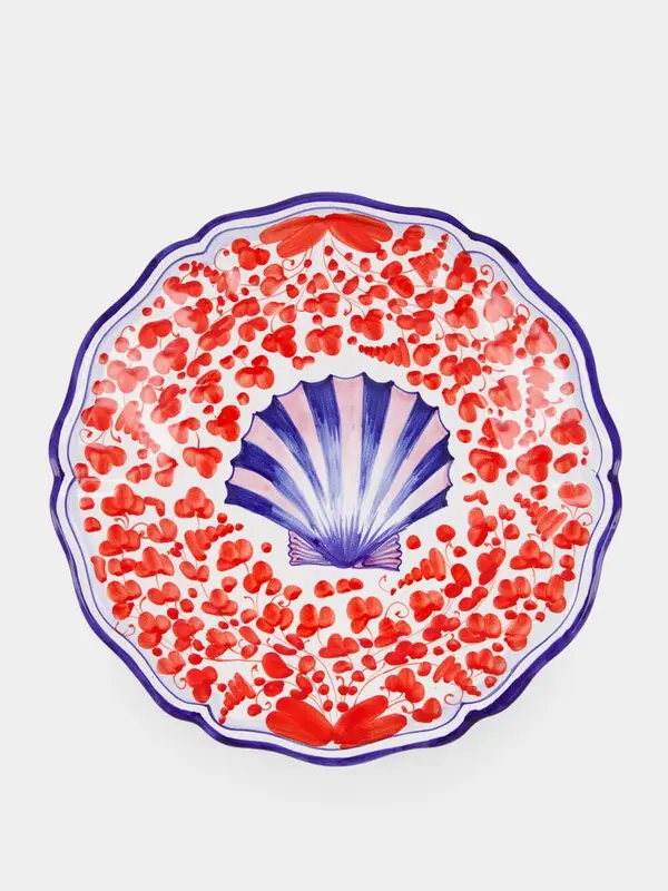 LES-OTTOMANS La Menagerie D'été Shell Dinner Plate - Red