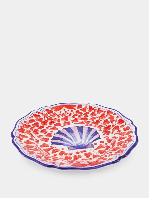 LES-OTTOMANS La Menagerie D'été Shell Dinner Plate - Red