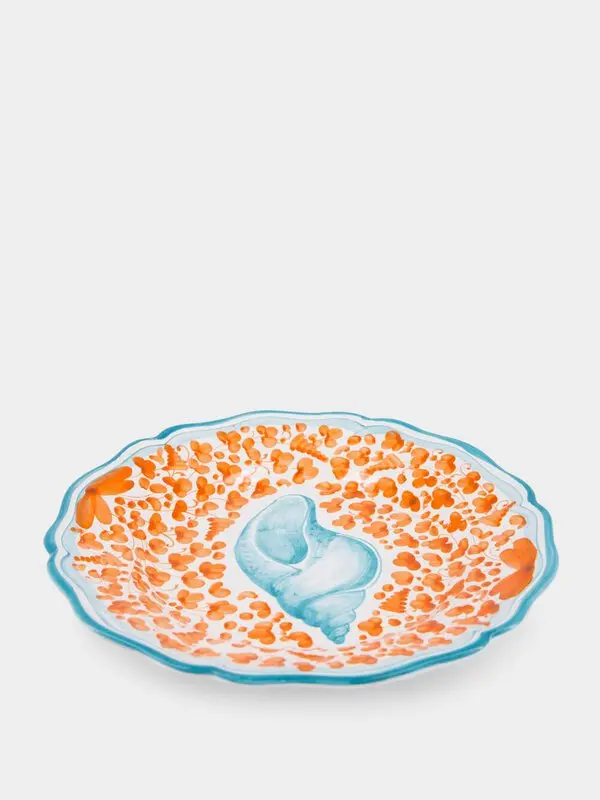 LES-OTTOMANS La Menagerie D'été Conch Dinner Plate - Orange