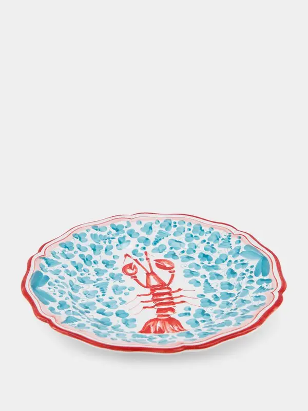 LES-OTTOMANS La Menagerie D'été Lobster Dinner Plate - Multicolour