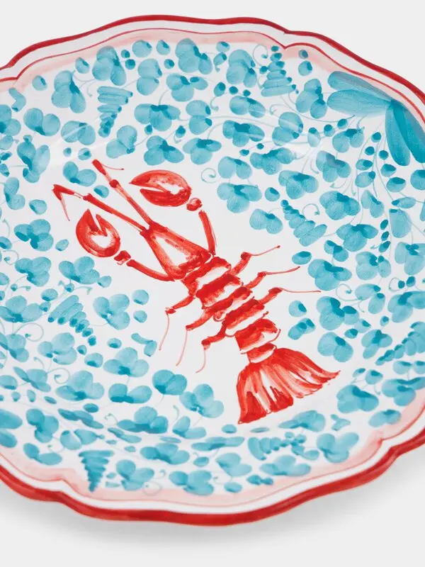 LES-OTTOMANS La Menagerie D'été Lobster Dinner Plate - Multicolour