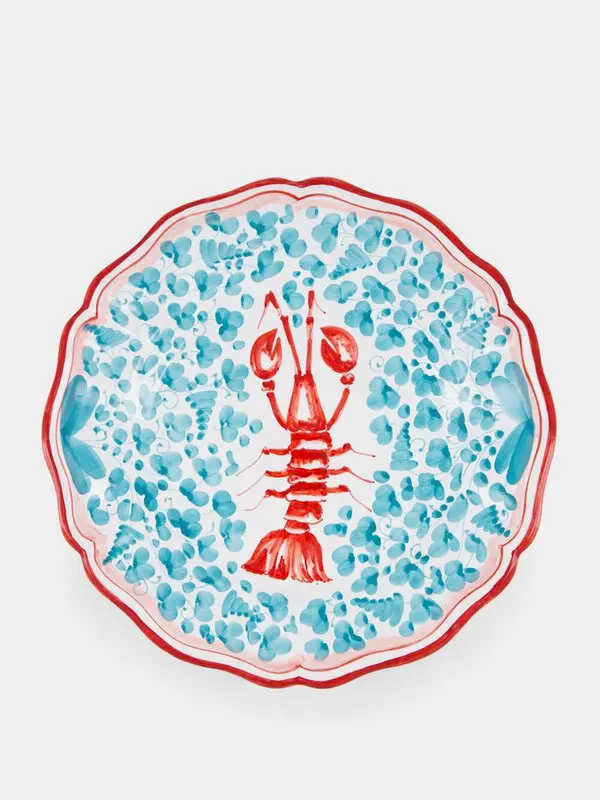 LES-OTTOMANS La Menagerie D'été Lobster Dinner Plate - Multicolour