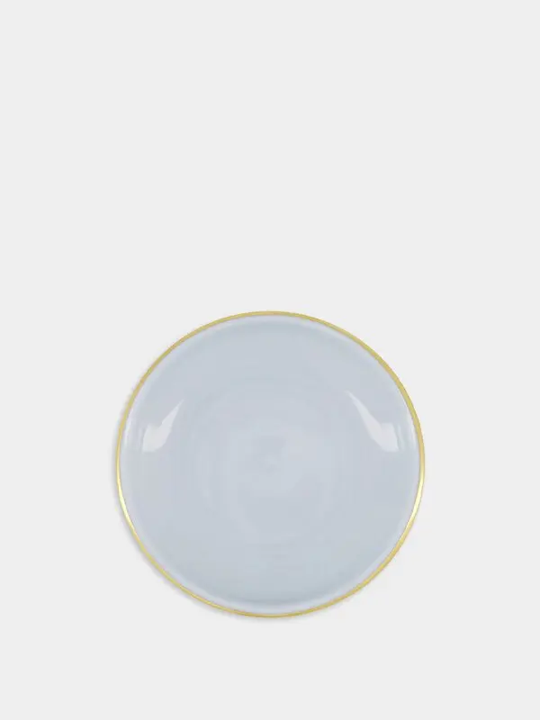 GINORI 1735 Celeste Porcelain Diva Butter Dish - Blue