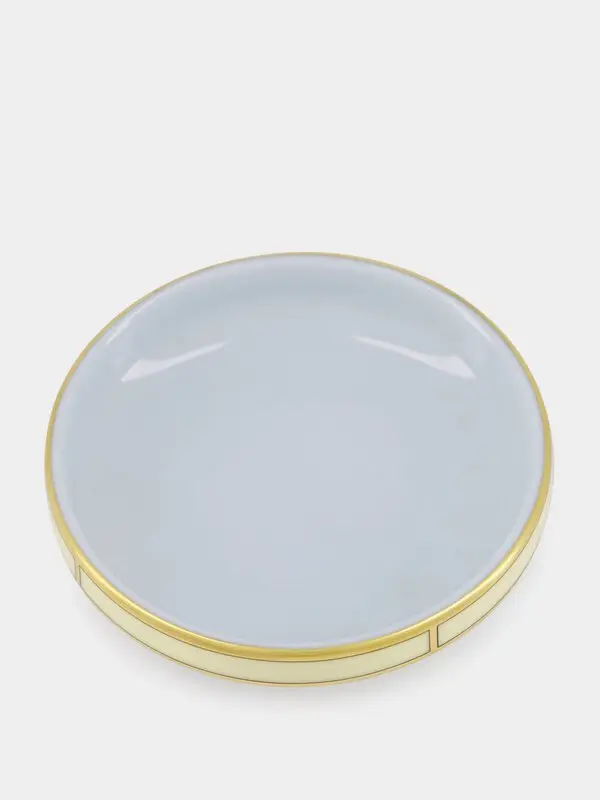 GINORI 1735 Celeste Porcelain Diva Butter Dish - Blue