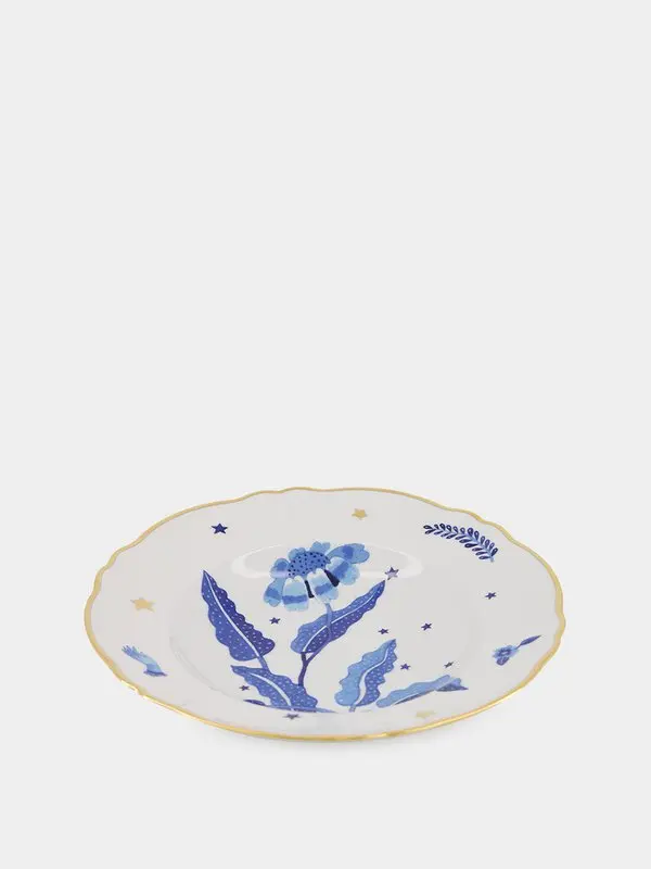 BITOSSI Floral Porcelain Soup Plate - Gold