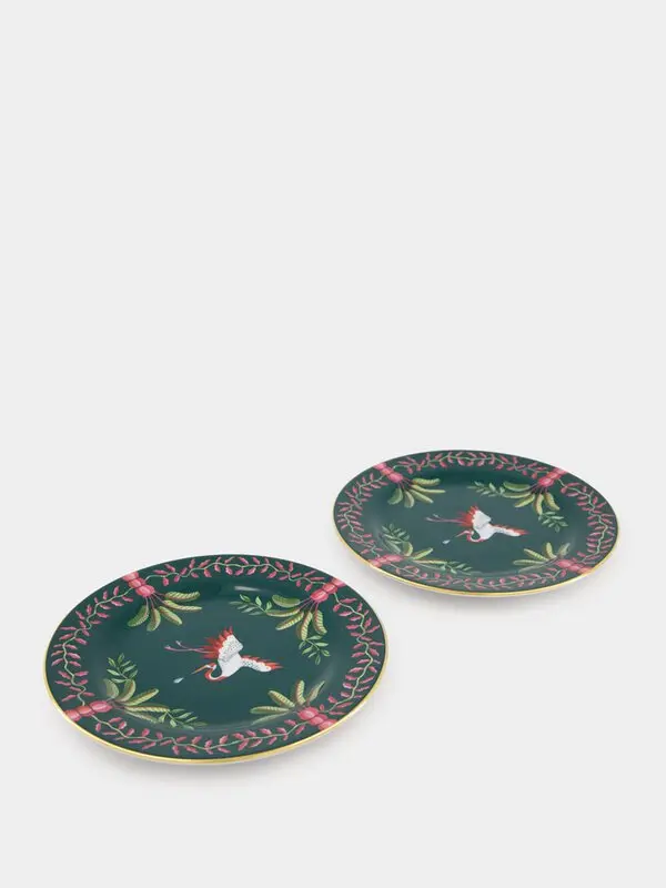 La DoubleJ Set Of 2 Egret Dessert Plates