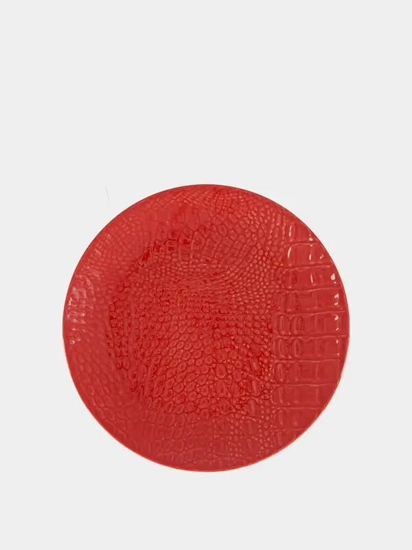 HOUSE OF CAPRICORN Jacaré Ceramic Dessert Plate - Red