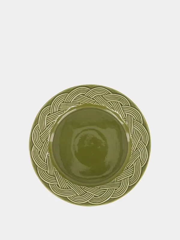 HOUSE OF CAPRICORN Vime Ceramic Dessert Plate - Green