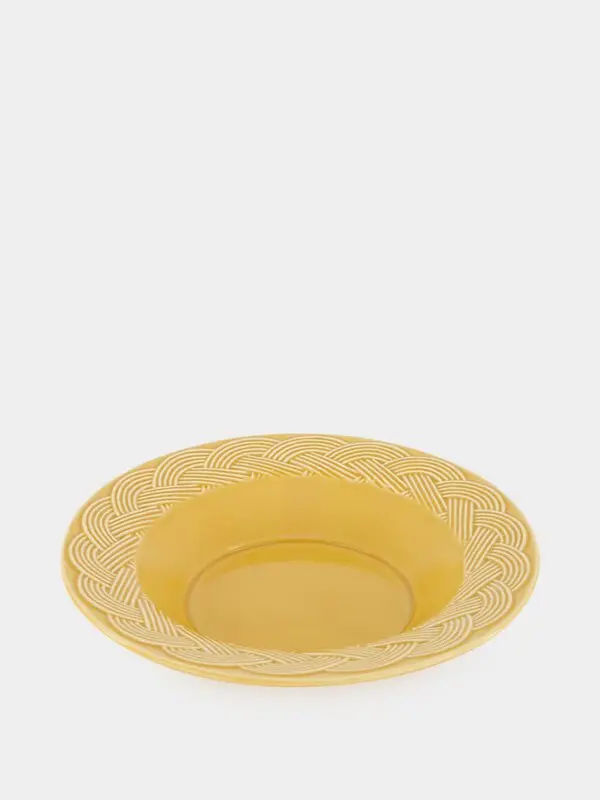 HOUSE OF CAPRICORN Vime Ceramic Soup Plate - Yellow