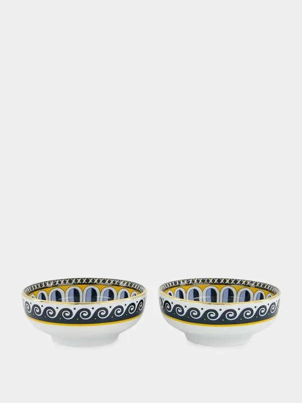La DoubleJ Napoli Porcelain Snack Bowl Set Of 2
