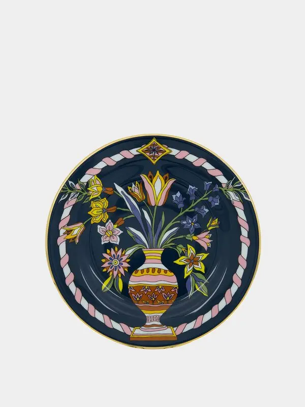 La DoubleJ Pietre Dure Dessert Plates Set Of 2 - Multicolour