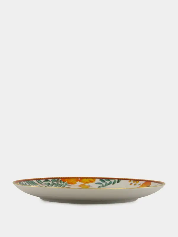 La DoubleJ Floroucan Decorative Porcelain Plate - Orange