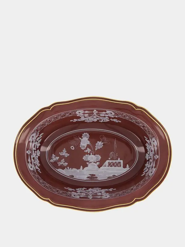 GINORI 1735 Castagna Oriente Italiano Oval Bowl - Brown