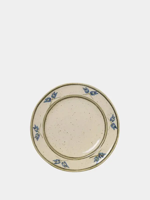 HOUSE OF CAPRICORN Hand-painted Lusitano Leaf Stoneware Dessert Plate - Multicolour