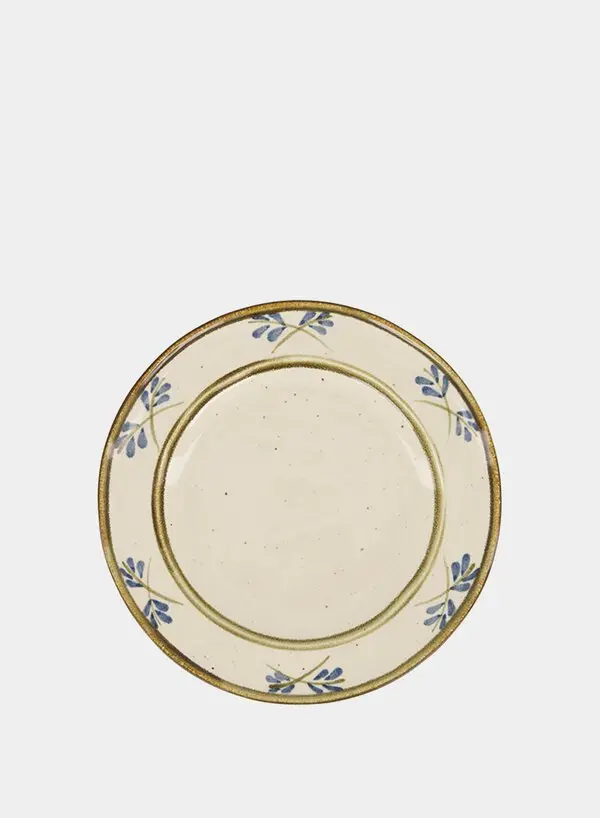 HOUSE OF CAPRICORN Hand-painted Lusitano Leaf Stoneware Dessert Plate