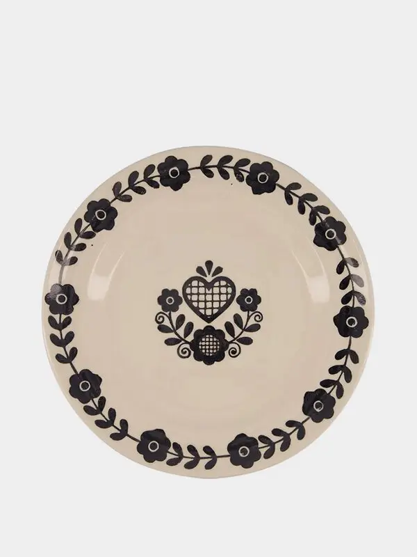 HOUSE OF CAPRICORN Hand-painted Viana Stoneware Dinner Plate - Black