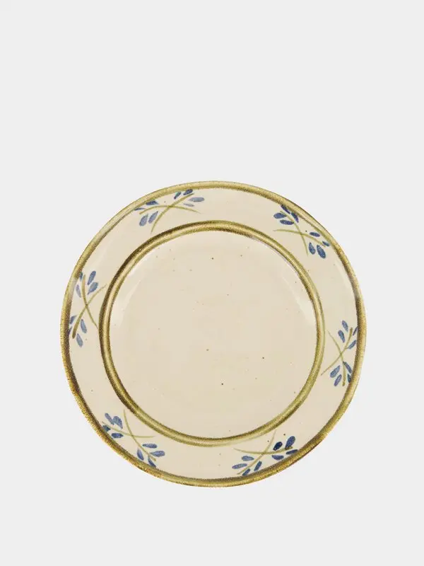 HOUSE OF CAPRICORN Hand-painted Lusitano Leaf Stoneware Soup Plate - Multicolour