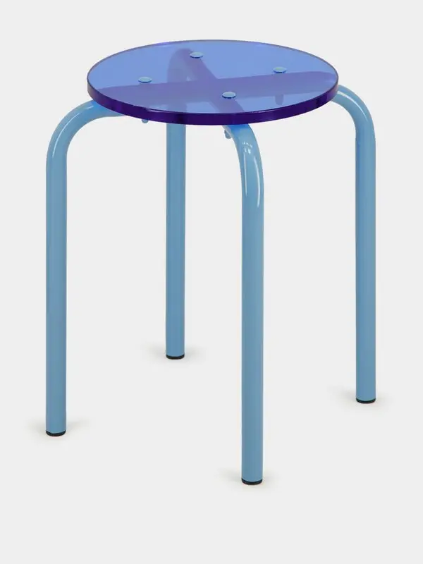 LAURENT BADIER Acrylic Glass And Steel Stool
