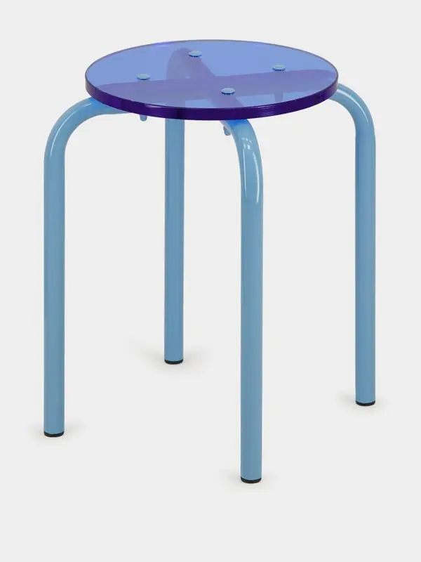 LAURENT BADIER Acrylic Glass And Steel Stool