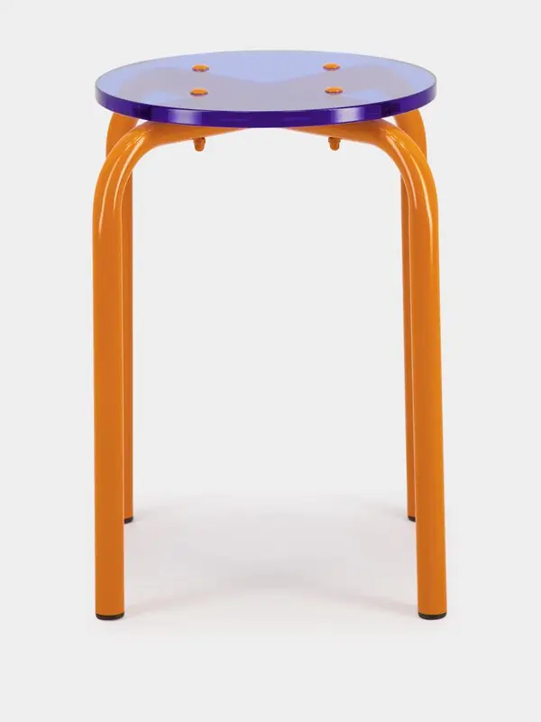 LAURENT BADIER Acrylic Glass And Steel Stool