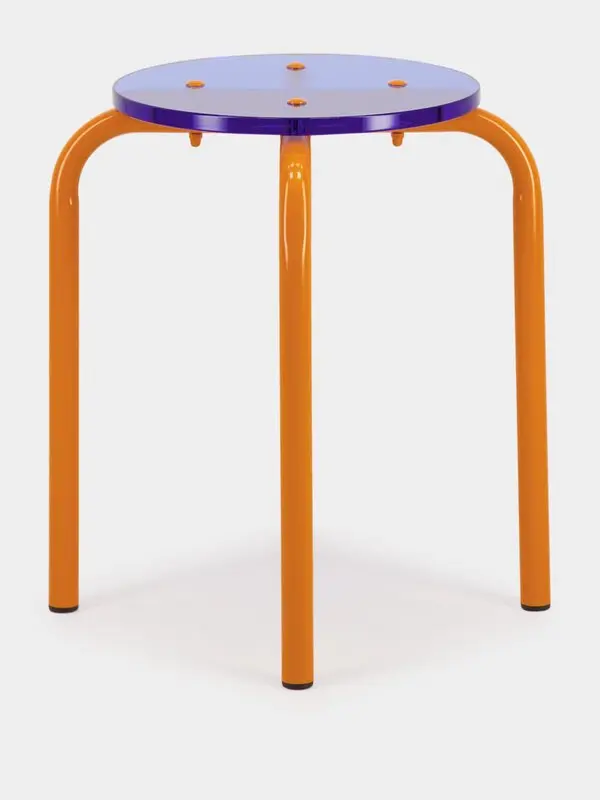LAURENT BADIER Acrylic Glass And Steel Stool