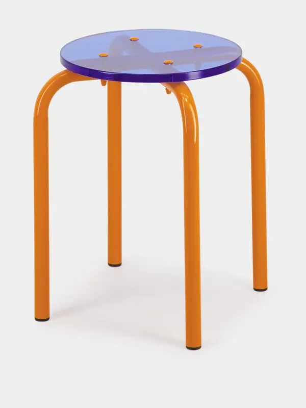 LAURENT BADIER Acrylic Glass And Steel Stool