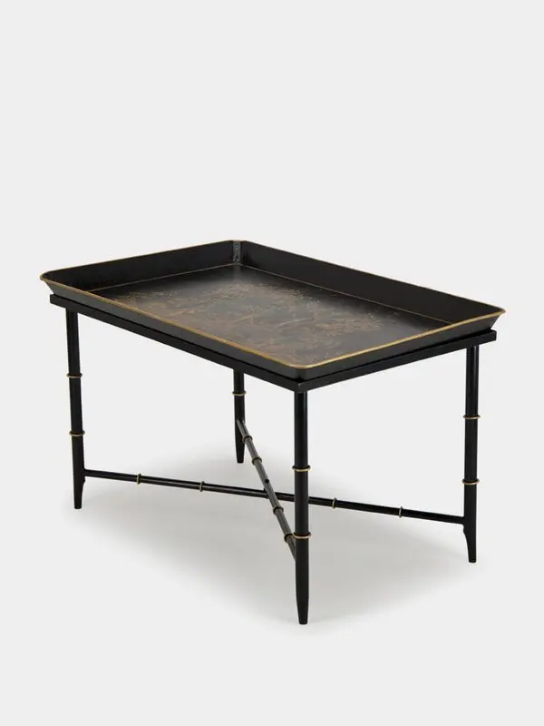 LES-OTTOMANS Chinoiserie Coffee Table - Black