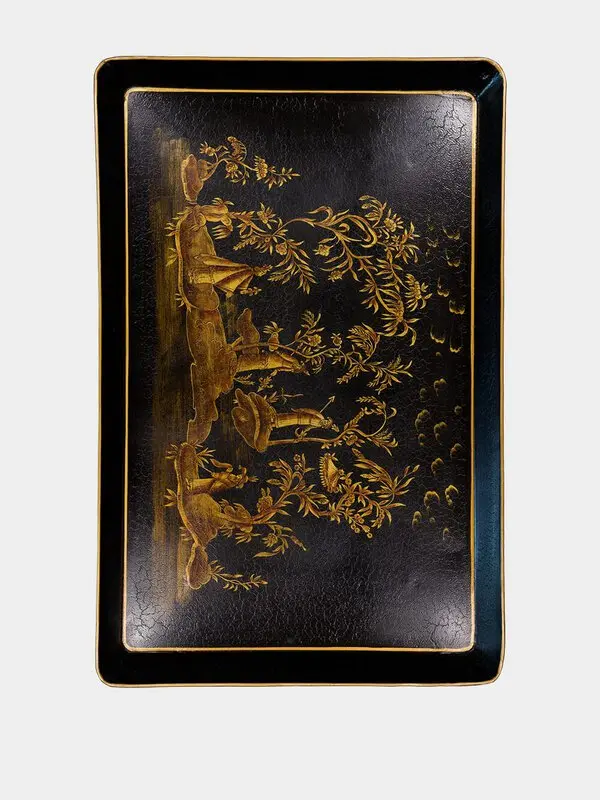 LES-OTTOMANS Chinoiserie Coffee Table - Black
