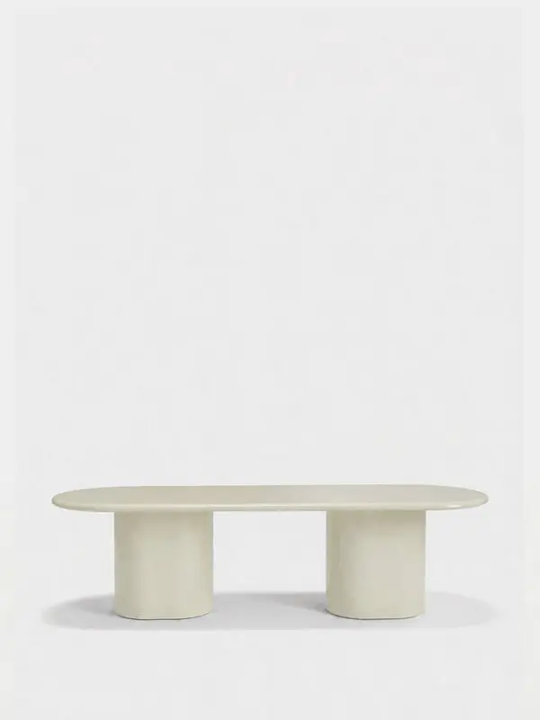 HOUSE OF CAPRICORN Amendoeira Dining Table In Ivory Lacquered Wood - White