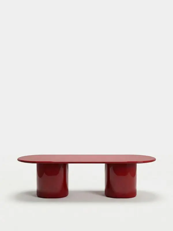 HOUSE OF CAPRICORN Amendoeira Lacquered Wood Dining Table - Red
