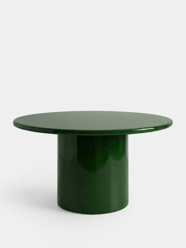 HOUSE OF CAPRICORN Amendoeira Lacquered Wood Round Dining Table - Green