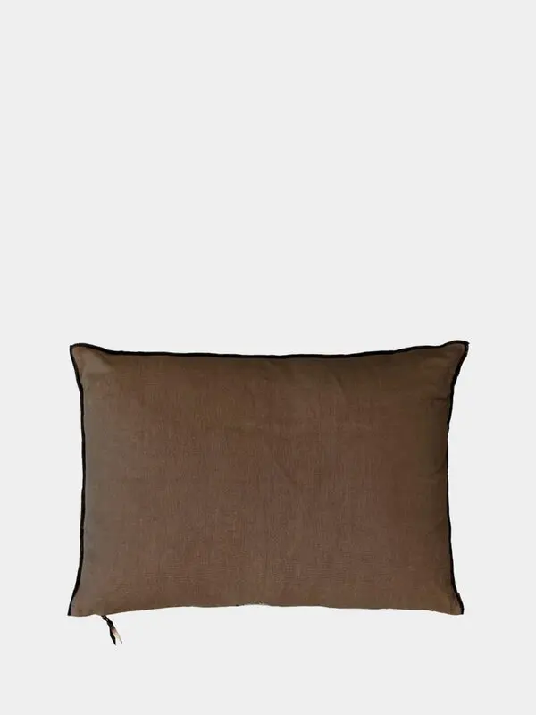MAISON DE VACANCES Vice Versa Washed Linen Crepe Cushion - Brown