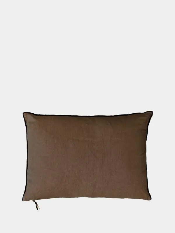 Maison De Vacances Vice Versa Washed Linen Crepe Cushion - Brown