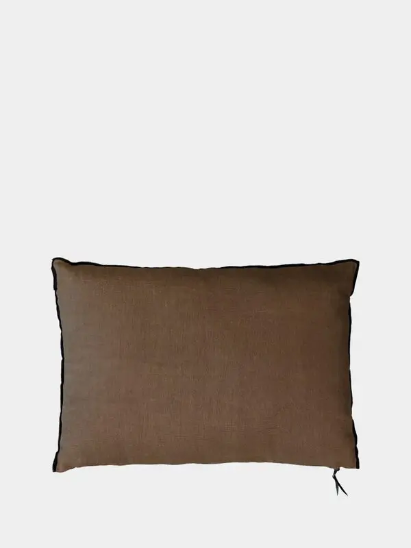 Maison De Vacances Vice Versa Washed Linen Crepe Cushion - Brown