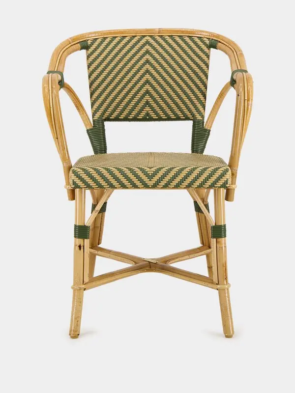 L.DRUCKER Olive Rattan Armchair - Green