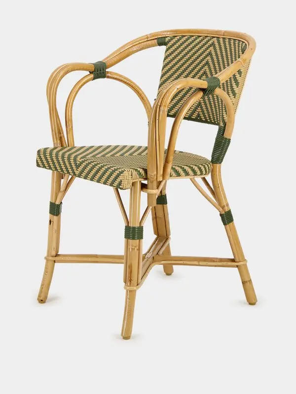 L.DRUCKER Olive Rattan Armchair