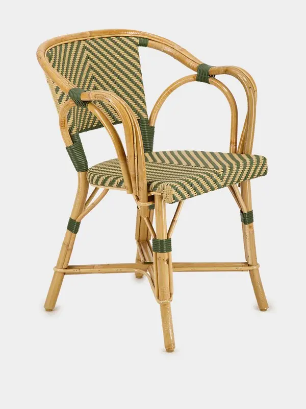 L.DRUCKER Olive Rattan Armchair