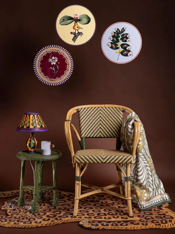 L.DRUCKER Olive Rattan Chair